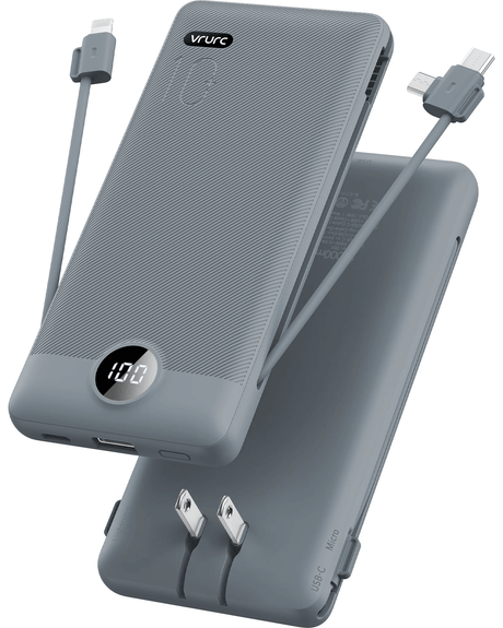 10000mAh VRURC Portable Chargers | Compact Fast Charging Power Banks